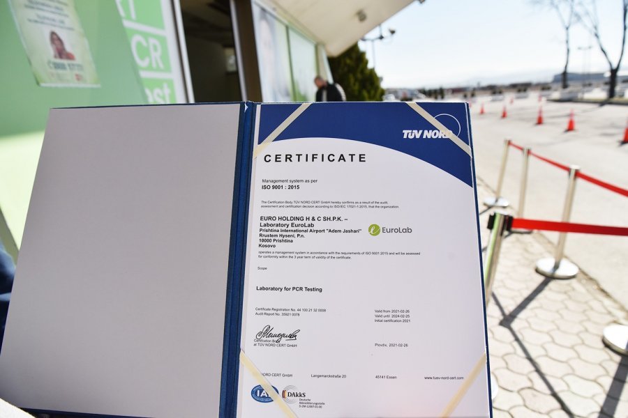 "EuroLab" is certified with ISO standards for PCR tests - Lajmet e ...