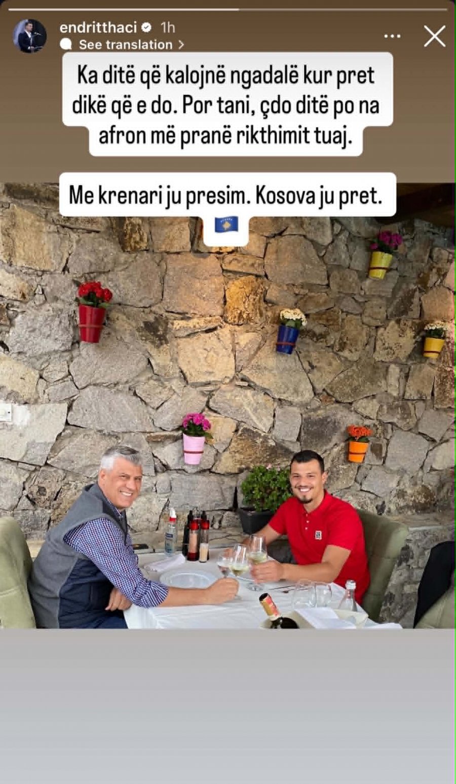 Endrit Thaçi: Çdo ditë po na ofron më pranë rikthimit tuaj, Kosova ju ...